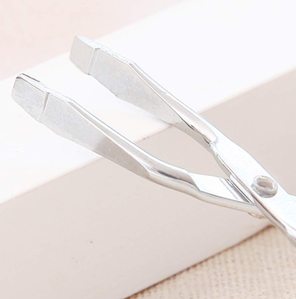 Professional Stainless Steel Eyebrow Scissor Pliers Straight Tip Flat Tweezers Clip Hair Remover Eyebrows Shaped Tool For Lady Women Men