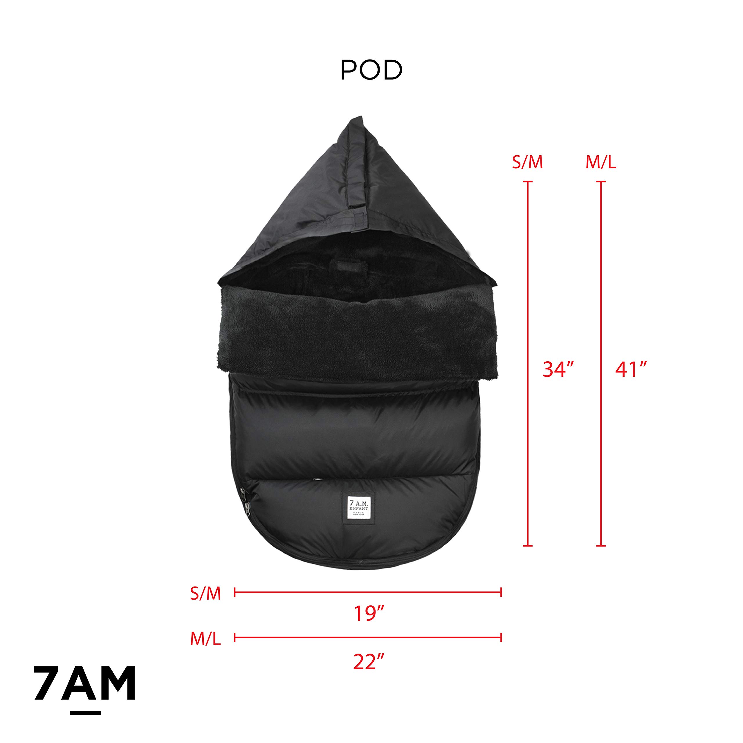 7AM Enfant Universal Stroller Footmuff - Water Repellent Winter Bunting Bag for Strollers & Car Seats, Soft Micro-Fleece & Plush Lined Stroller Footmuff for Baby Boy & Girl | WaxedPOD