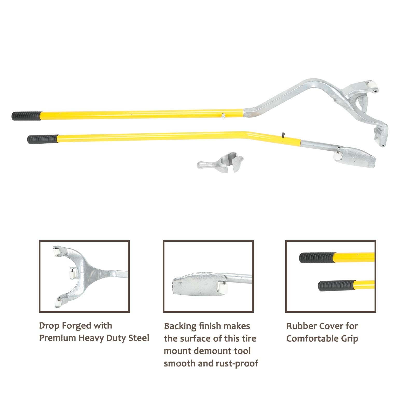 BLACKHORSE-RACING 17.5" to 24.5" Tire Changer Mount Demount Removal Tool Tubeless Truck Extra Bead Keeper Yellow