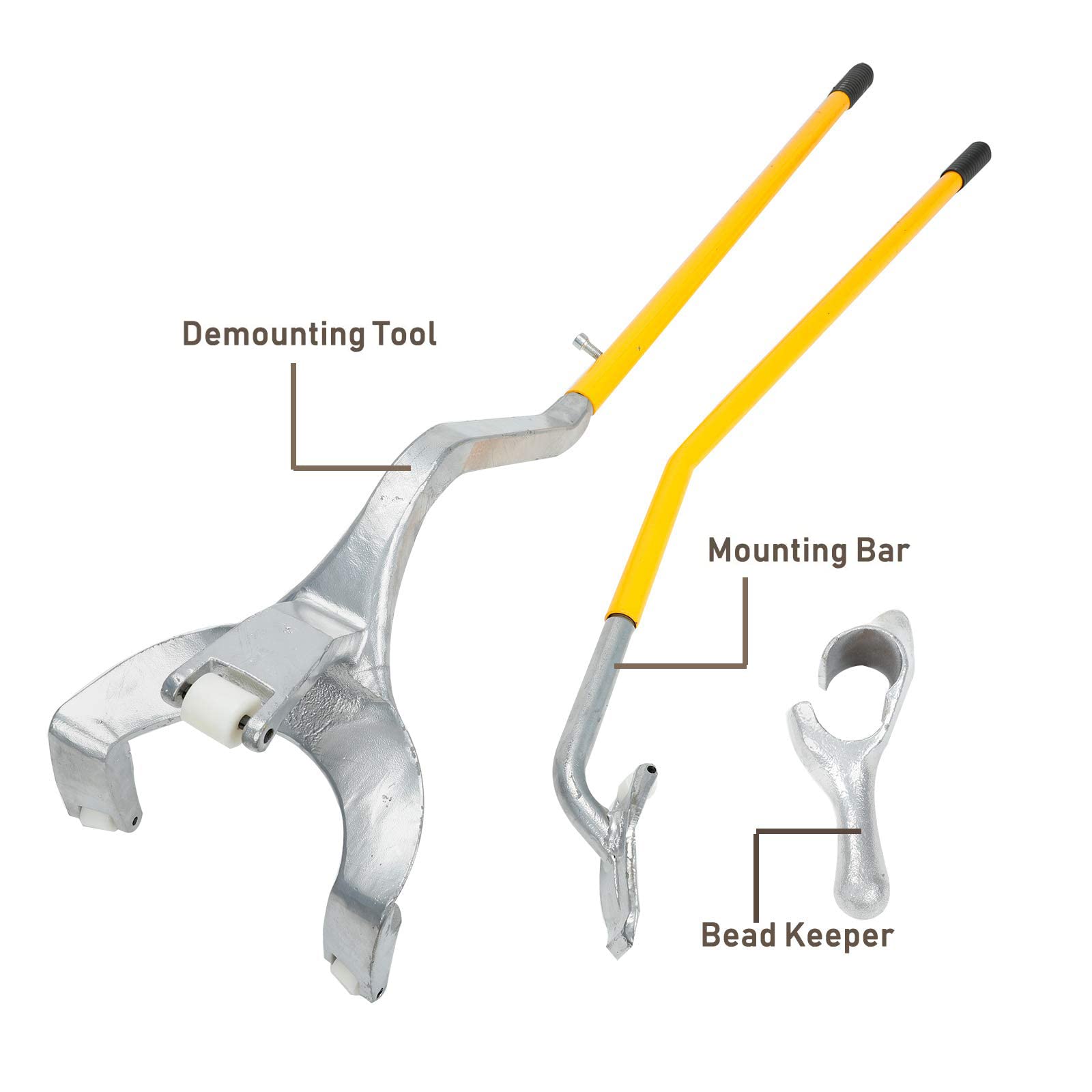 BLACKHORSE-RACING 17.5" to 24.5" Tire Changer Mount Demount Removal Tool Tubeless Truck Extra Bead Keeper Yellow