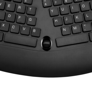 Adesso Truform Media 1600 (WKB-1600CB) 2.4GHz RF Wireless Ergonomic Keyboard and Optical Mouse , Multi-Media Keys and Adjustable DPI Mouse 5 Million Keystrokes Black