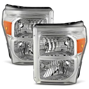 acanii - for 2011-2016 ford f250 f350 f450 super duty headlights replacement [oe factory style] headlamps left+right