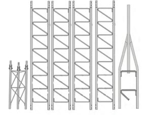 rohn 25g 50' tower with hinged base (fold over base)