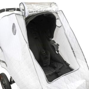 Masirs Baby Stroller Rain Cover - Universal Size, Weatherproof Shield to Safeguard Your Child from Wind & Rain. Mesh Material for Ventilation & Reflective Trimming for Night Visibility, (Clear Vinyl)