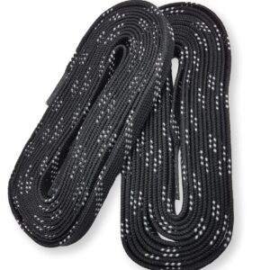 zechy Hockey Laces Waxed - Specifically Made for Skates - One Pair - Sizes (72, 84, 96, 108, 120, 130) (Black, 72")