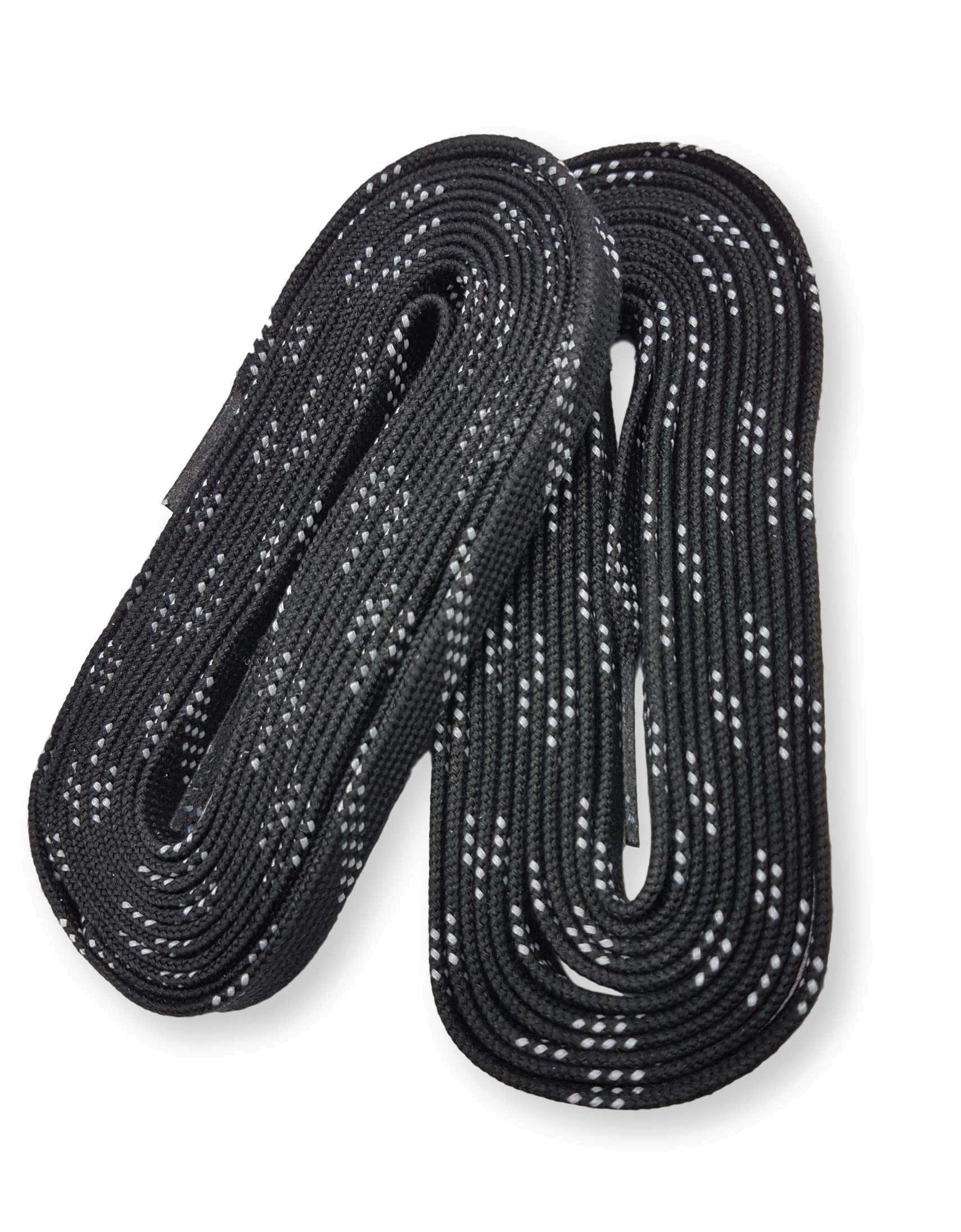 zechy Hockey Laces Waxed - Specifically Made for Skates - One Pair - Sizes (72, 84, 96, 108, 120, 130) (Black, 72")