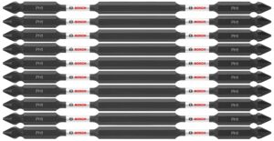 bosch itdeph16b 10-pack 6 in. phillips #1 impact tough double-ended screwdriving bits