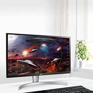 LG 27UL650-W Monitor 27" 4K UHD (3840 x 2160) IPS Display, VESA DisplayHDR 400, sRGB 99% Color Gamut, Radeon FreeSync, 3-Side Virtually Borderless Display- White