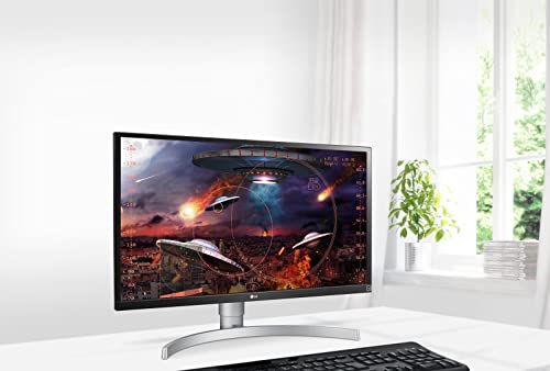 LG 27UL650-W Monitor 27" 4K UHD (3840 x 2160) IPS Display, VESA DisplayHDR 400, sRGB 99% Color Gamut, Radeon FreeSync, 3-Side Virtually Borderless Display- White