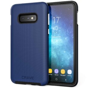 crave dual guard for samsung galaxy s10e case, shockproof protection dual layer case for samsung galaxy s10e - navy