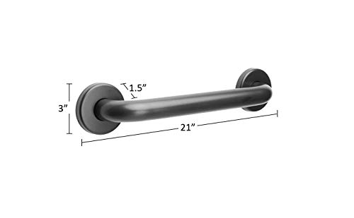 CSI Bathware Straight Grab Bar Bath, 18",1.25" Diameter Matte Black