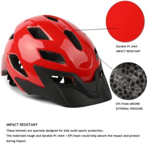 Kids Helmet, Exclusky Kids Bike Helmet Adjustable Safety Lightweight Children Bicycle Helmet for Kids Skating Cycling Scooter Boys and Girls Bicycle Helmets Ages 5-14