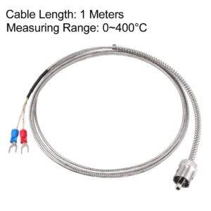 uxcell J Type Thermocouple 5mmx21mm Temperature Sensor Probe with 1 Meters Cable 32-1112F/0-600C