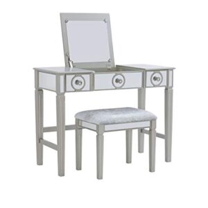 Linon Home Décor Vanity Set Silver