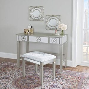 Linon Home Décor Vanity Set Silver