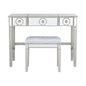 Linon Home Décor Vanity Set Silver