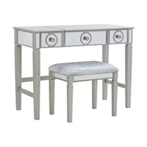 Linon Home Décor Vanity Set Silver