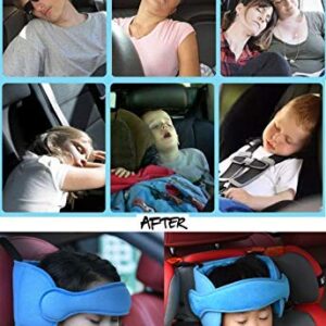 Adjustable Car Seat Head Support Band for Children/Adult,Offers Comfortable Safe Sleep Solution and Safety Protection,Neck Support(Light Blue)