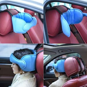 Adjustable Car Seat Head Support Band for Children/Adult,Offers Comfortable Safe Sleep Solution and Safety Protection,Neck Support(Light Blue)