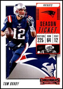 2018 contenders nfl season ticket (base) #36 tom brady new england patriots official football trading card made by panini