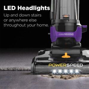 Eureka Powerful Lightweight Upright Vacuum Carpet and Floor, PowerSpeed NEU202 with Automatic Cord Rewind, Purple