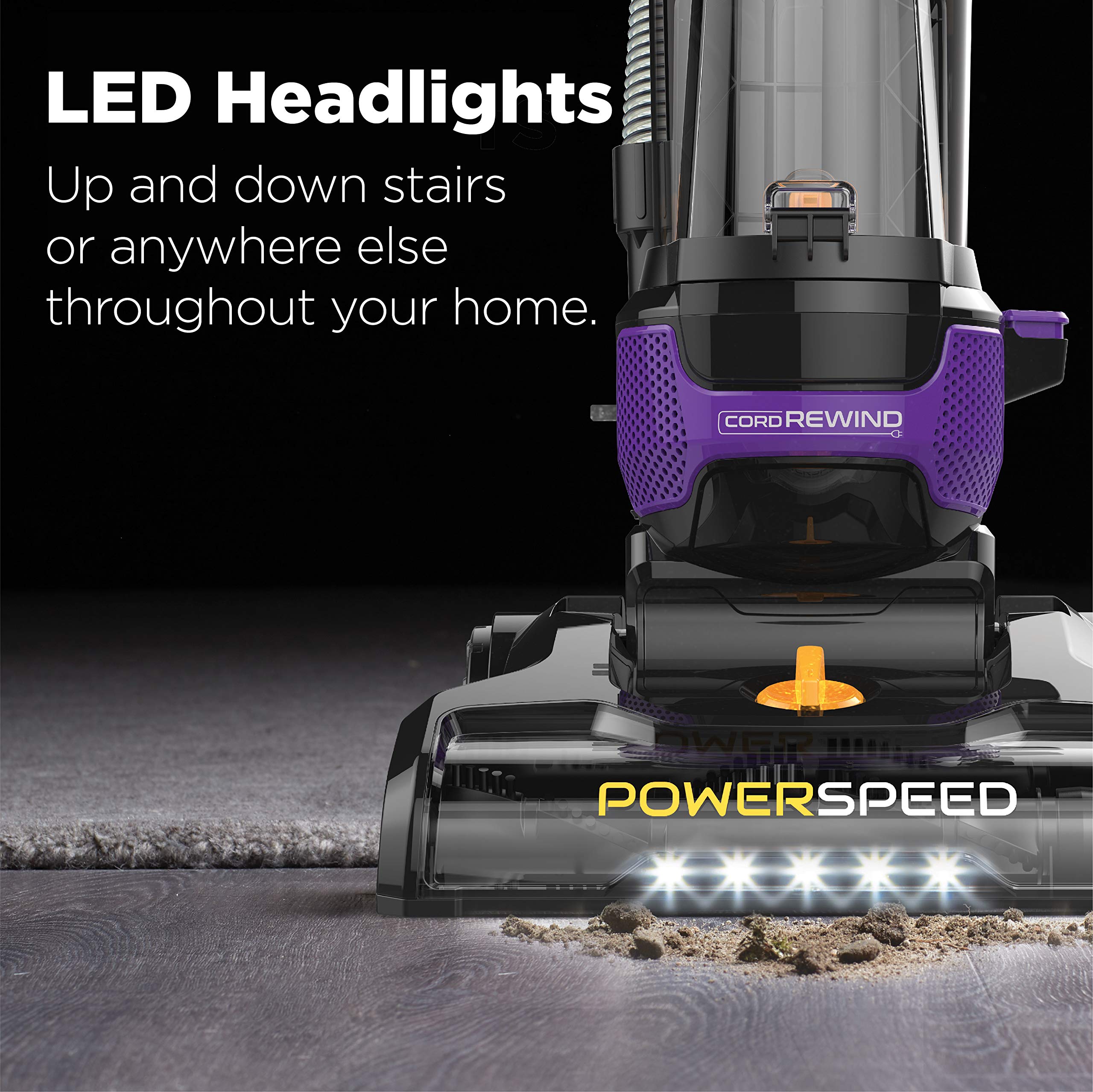 Eureka Powerful Lightweight Upright Vacuum Carpet and Floor, PowerSpeed NEU202 with Automatic Cord Rewind, Purple