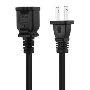 6FT(1.8M) Polarized US 2-Prong Male-Female Extension Power Cord Cable, 2 Outlet Extension Cable Cord US AC 2-Prong Male/Female Power cable10A/125V,Nema 1-15P to 1-15R Cable Polarity