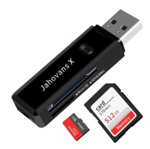 usb 3.0 sd card reader for pc, laptop, mac, windows, linux, chrome, sdxc, sdhc, sd, mmc, rs-mmc, micro sdxc micro sd, micro sdhc card and uhs-i cards - no sd card included.