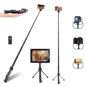 selfie stick, professional 45-inch selfie stick tripod, extendable selfie stick with wireless remote & tripod stand for iphone 14 13 12 11 pro xs max xr x 8 7 6 plus/samsung galaxy note 9/s9 plus more