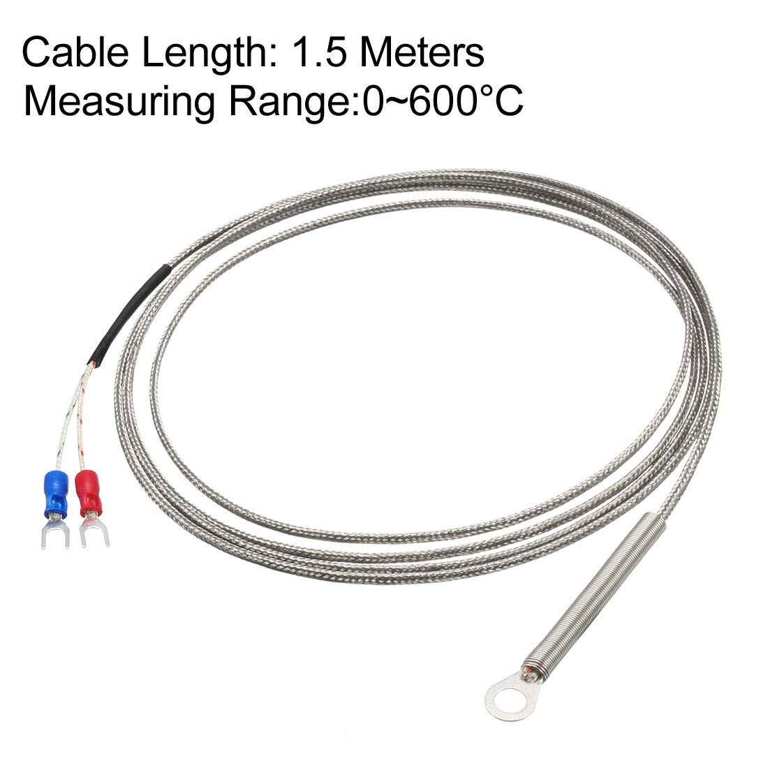 uxcell K Type Thermocouple 6mm Dia Temperature Sensor Probe(0 to 600C) 5ft