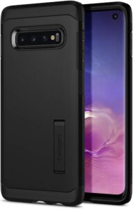 spigen tough armor designed for samsung galaxy s10 case (2019) - black