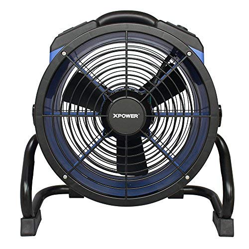 XPOWER X-35AR Pro Industrial Axial Fan – withstands High Temperatures - with Built-In Power Outlets and Variable Speed Control - No Heat - Blue (6)