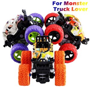 CozyBomB™ Monster Trucks Toys for Boys - Friction Powered 3-Pack Mini Push and Go Car Truck Playset Inertia Vehicle for Boys Girls Toddler Aged 3 4 5 Year Old Gifts for Kids Birthday Easter Christmas