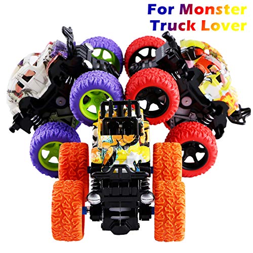 CozyBomB™ Monster Trucks Toys for Boys - Friction Powered 3-Pack Mini Push and Go Car Truck Playset Inertia Vehicle for Boys Girls Toddler Aged 3 4 5 Year Old Gifts for Kids Birthday Easter Christmas