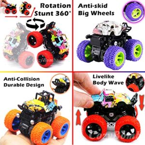 CozyBomB™ Monster Trucks Toys for Boys - Friction Powered 3-Pack Mini Push and Go Car Truck Playset Inertia Vehicle for Boys Girls Toddler Aged 3 4 5 Year Old Gifts for Kids Birthday Easter Christmas