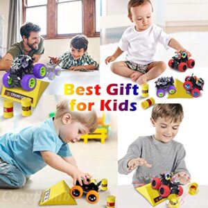 CozyBomB™ Monster Trucks Toys for Boys - Friction Powered 3-Pack Mini Push and Go Car Truck Playset Inertia Vehicle for Boys Girls Toddler Aged 3 4 5 Year Old Gifts for Kids Birthday Easter Christmas