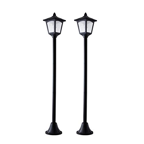 42 Inches Mini Street Post Outdoor Garden Solar Lamp Post Light Lawn - Adjustable (2 Pack)