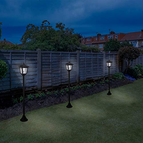 42 Inches Mini Street Post Outdoor Garden Solar Lamp Post Light Lawn - Adjustable (2 Pack)