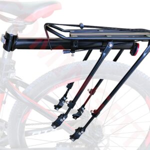 COMINGFIT 180lbs Capacity Solid Bearings Universal Adjustable Bicycle Luggage Cargo Rack