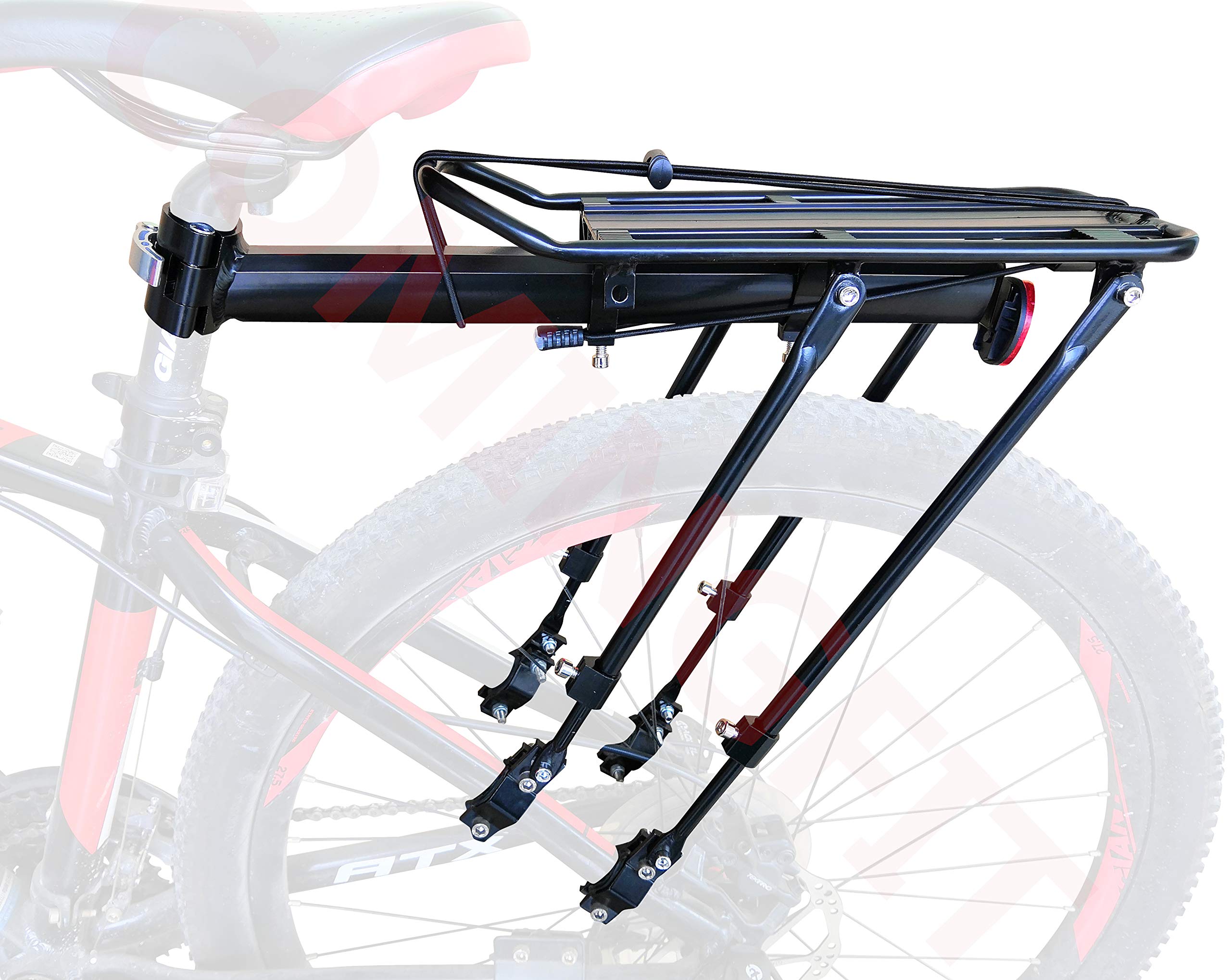 COMINGFIT 180lbs Capacity Solid Bearings Universal Adjustable Bicycle Luggage Cargo Rack