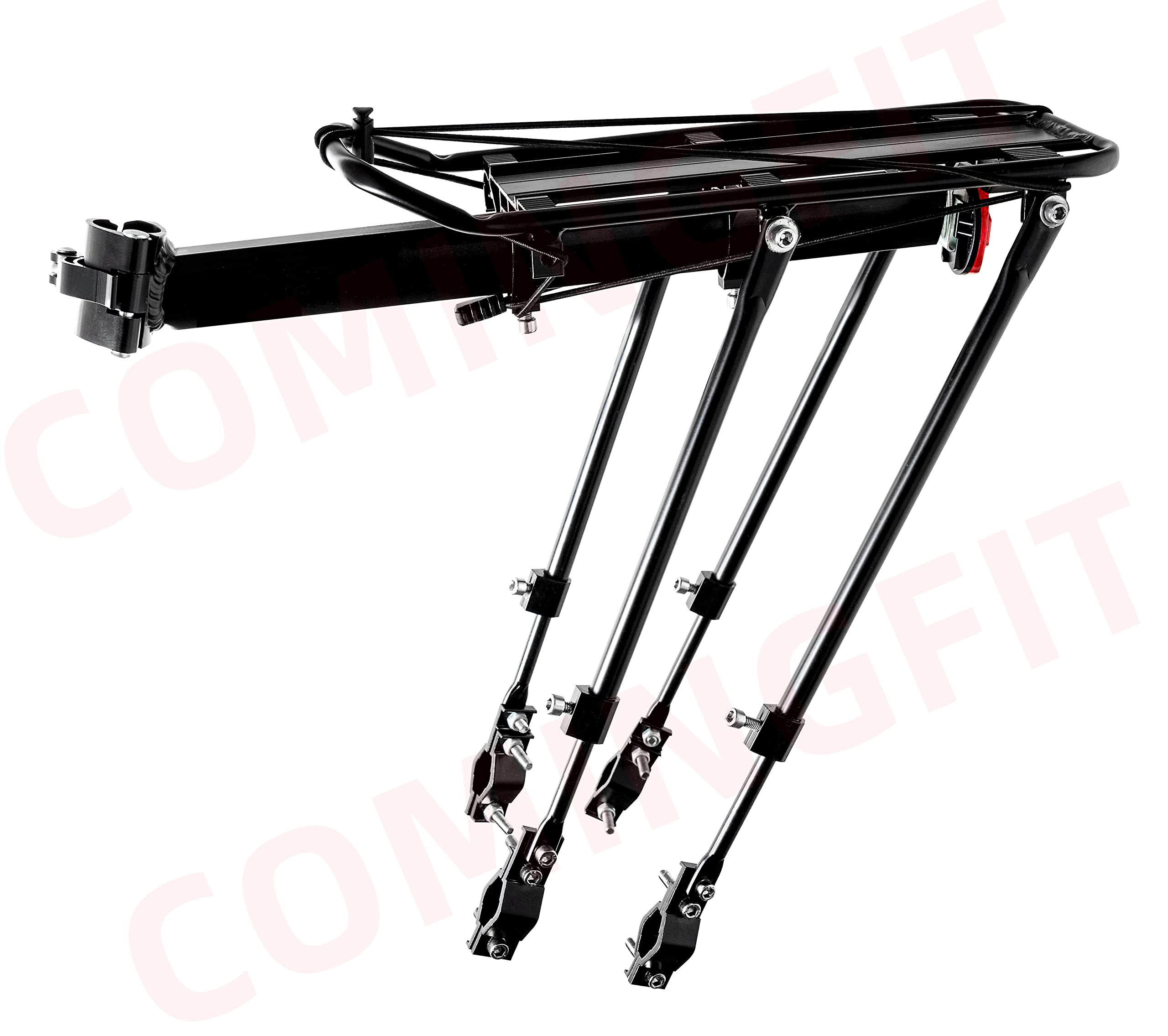 COMINGFIT 180lbs Capacity Solid Bearings Universal Adjustable Bicycle Luggage Cargo Rack