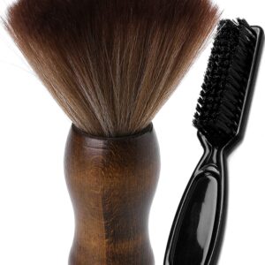 Barber Neck Duster Brush - Borogo Professional Barber Large Hair Cutting Cleaning Hairbrush Styling Tool (Neck brush+Black brush)