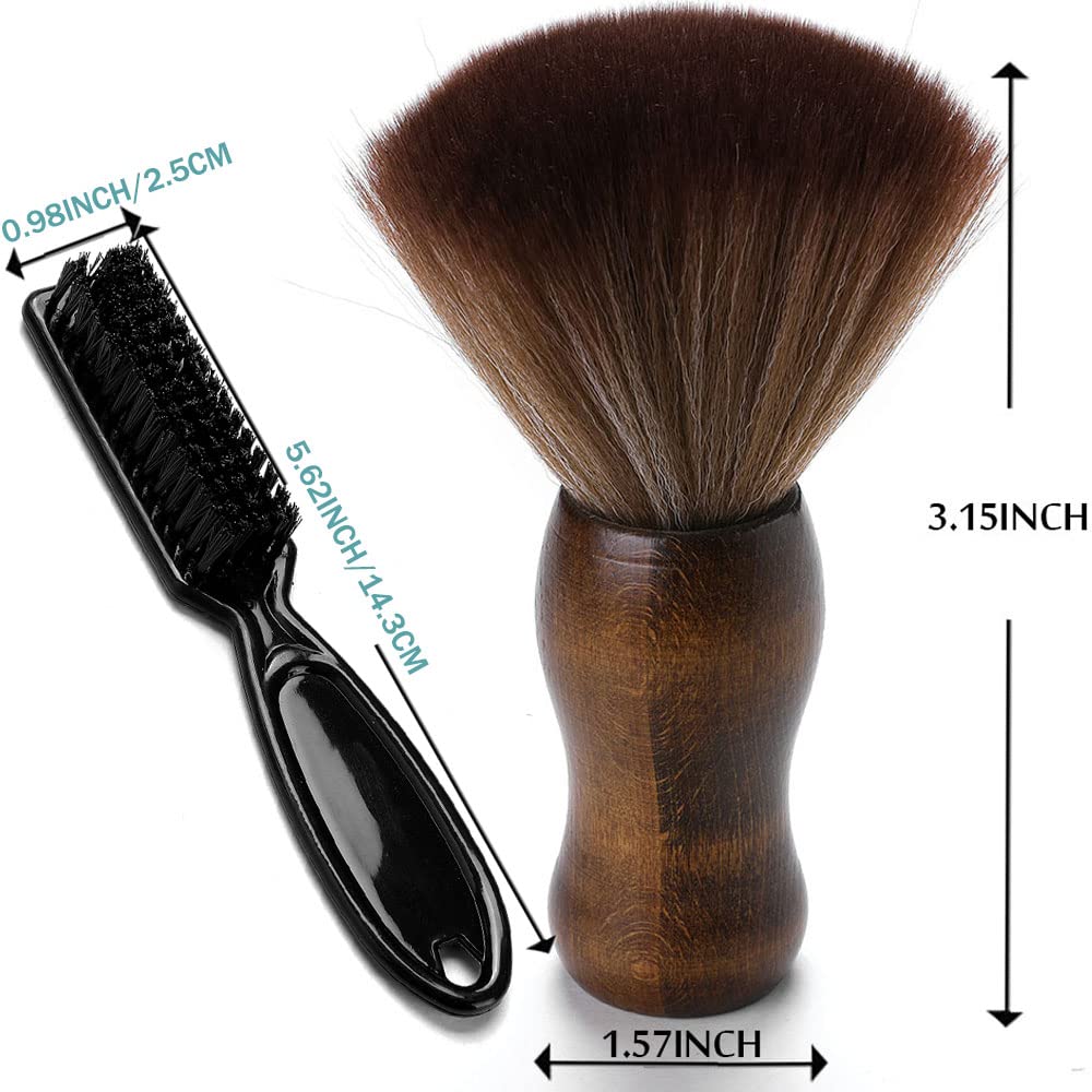 Barber Neck Duster Brush - Borogo Professional Barber Large Hair Cutting Cleaning Hairbrush Styling Tool (Neck brush+Black brush)