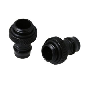 RDEXP Black Copper Fittings G1/4 Thread Soft Tube Barb Connector for Computer Water Cooling Part Set of 6