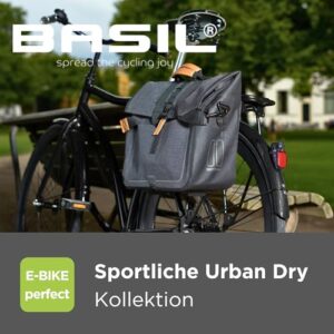 Basil, Urban Dry MIK, Double Pannier, 50L, Black (17782)