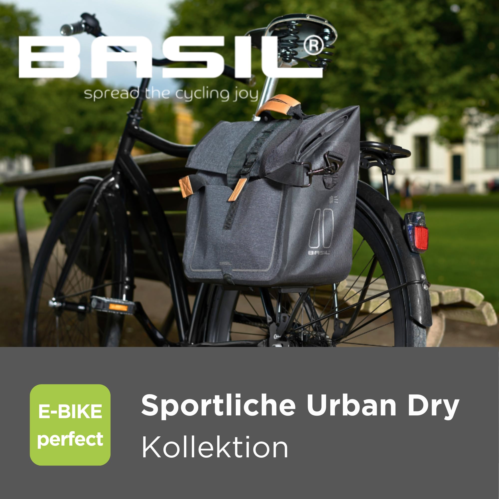 Basil, Urban Dry MIK, Double Pannier, 50L, Black (17782)