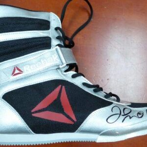 Sports Memorabilia Floyd Mayweather Jr. Autographed Reebok Silver Boxing Shoes Beckett BAS Stock #121801 - Autographed Boxing Equipment