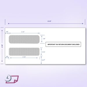 NextDayLabels - 100 Self Seal Envelopes, Designed to fit 2023 3-up Laser W-2 Forms, Horizontal Format