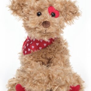 Bearington Harry Hugglesmore The Valentine's Day Stuffed Animal, 11 Inch Brown Puppy Stuffed Animal, Ideal for Valentine's Day Gifts