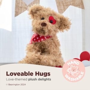 Bearington Harry Hugglesmore The Valentine's Day Stuffed Animal, 11 Inch Brown Puppy Stuffed Animal, Ideal for Valentine's Day Gifts